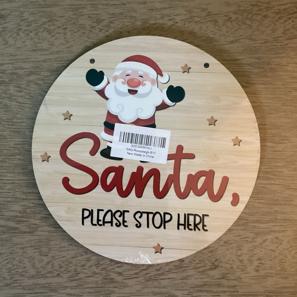Wall Decor | Santa Please Stop Here Sign | Poshmark